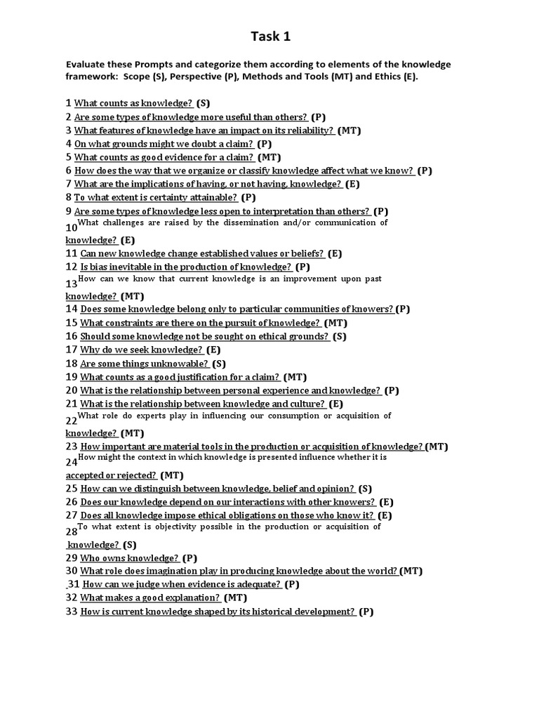 Hasbul - Categorizing Prompts According To KF | PDF | Value (Ethics ...