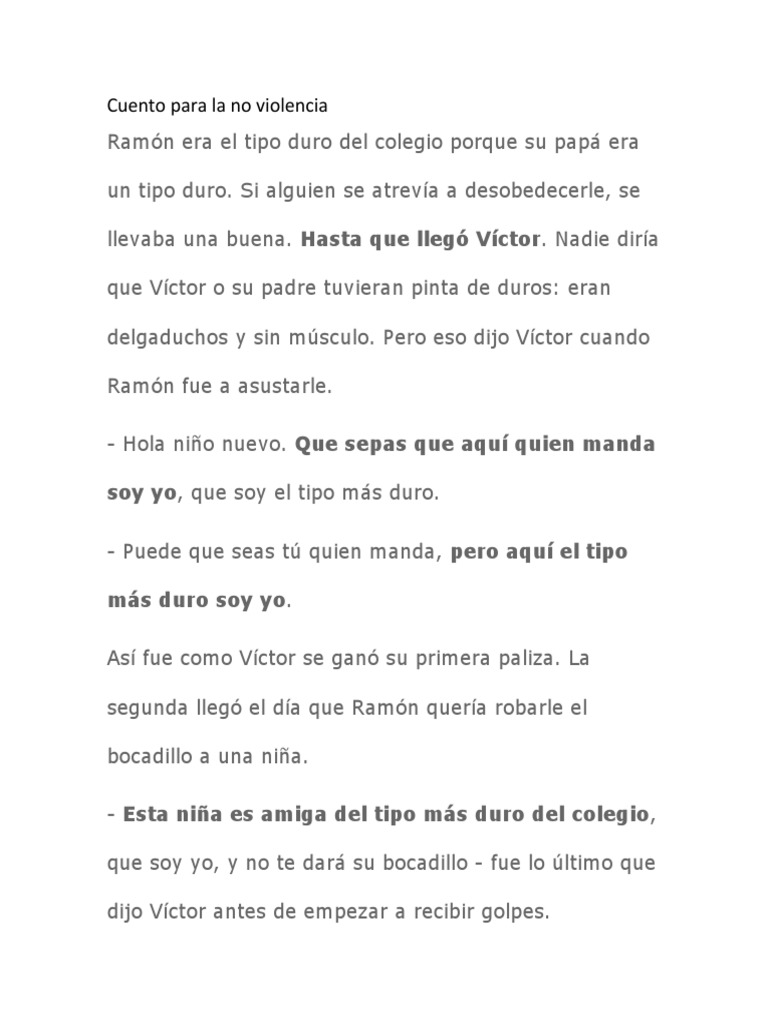 Cuento De La No Violencia Pdf