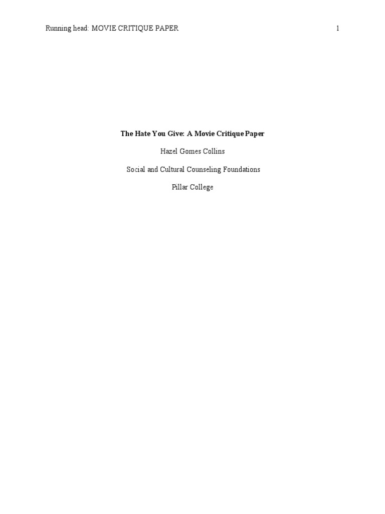 Multicultural Movie Paper Final | PDF | Counseling Psychology | School ...