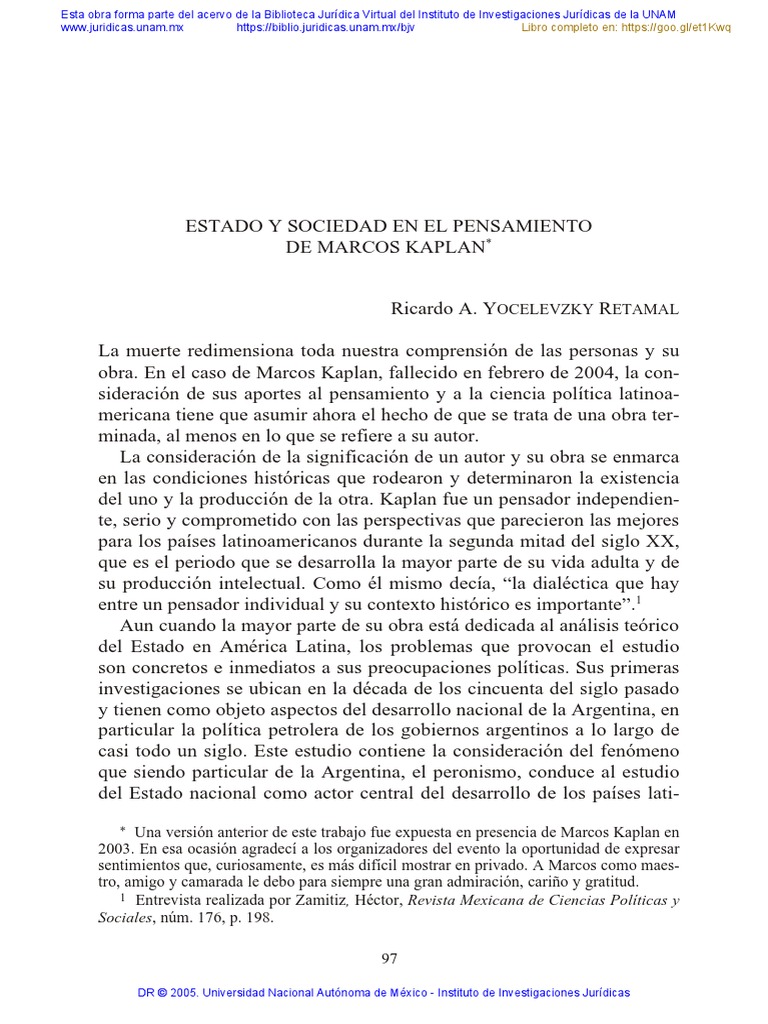 Marcos Kaplan 2020 | PDF | America latina | Estado (política)