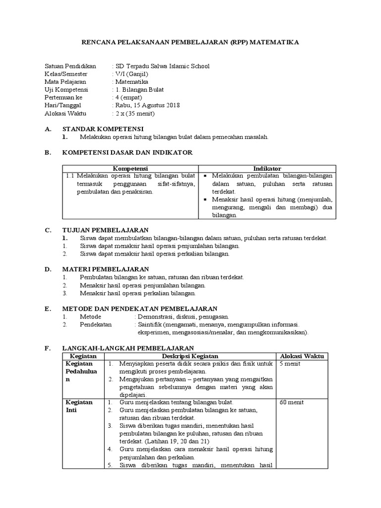 Mempelajari Pembulatan dan Penaksiran Bilangan Bulat | PDF