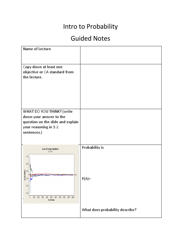 Guided Notes | PDF | Probability | Teaching Mathematics