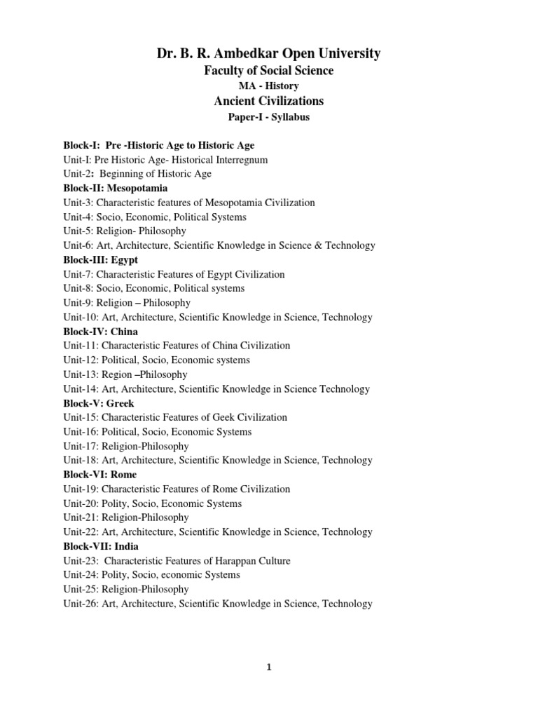 Ancient Civilizations MA History Syllabus | PDF | Historiography ...