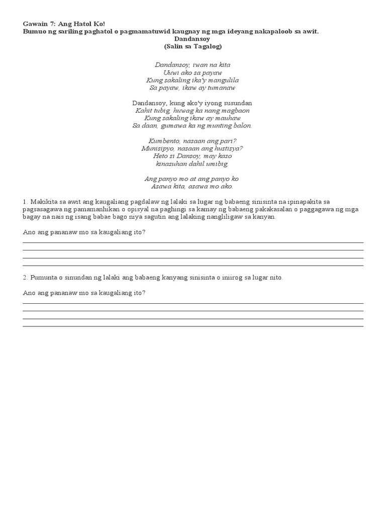 Activity Sheet Grade 7 - Second Quarter | PDF