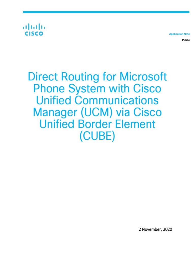 Direct Routing For Microsoft Phone System With Cisco Unified ...