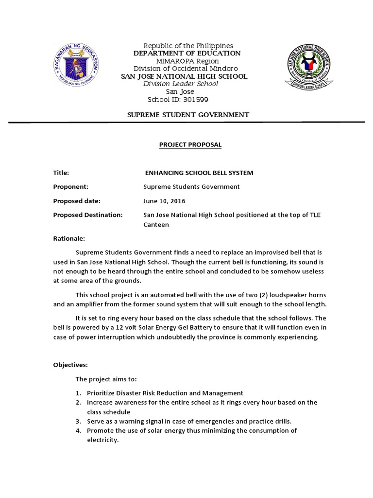 School Bell System Enhancement Proposal | PDF | Electricity ...