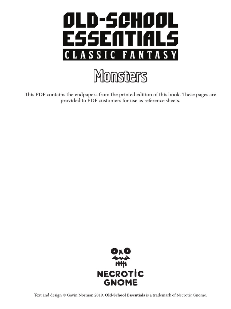 Classic Fantasy Monsters Endpapers v0.2 | PDF | Bracket