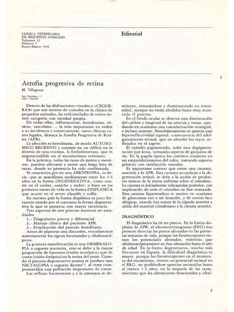 Atrofia Progresiva de Retina PDF | PDF | Catarata | Discapacidad visual