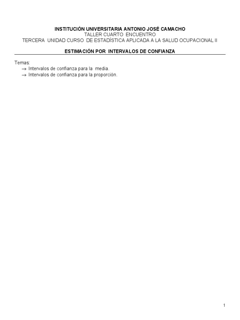 T4 Intervalos de Confianza | PDF | Intervalo de confianza | Estimador