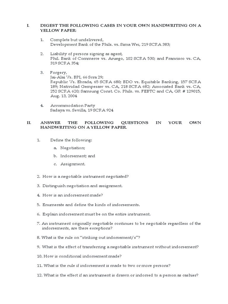 Digest The Following Cases in Your Own Handwriting On A Yellow Paper-1 ...