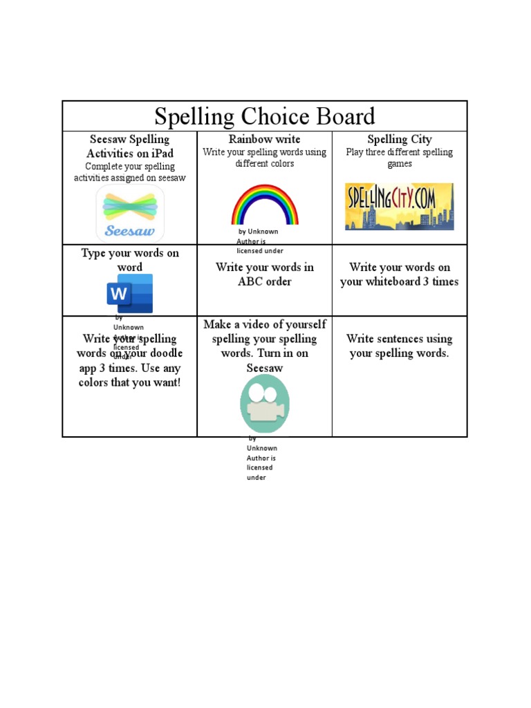 Engaging Spelling Activities Board | PDF