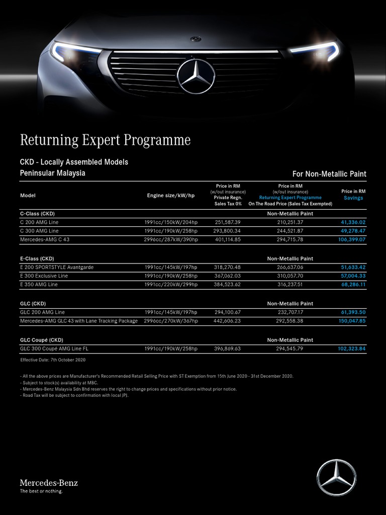 MB Returning Expert Programme Saleskit Peninsular Malaysia | PDF | Car ...