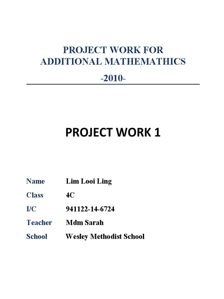 Form 4 Add Maths Project | PDF | Area | Cognition