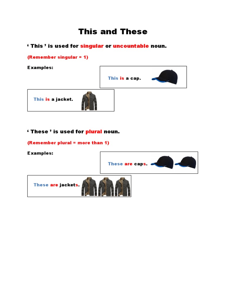 Understanding 'This' and 'These' | PDF | Language Arts & Discipline ...