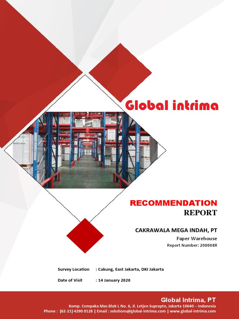 Recommendation Report Cakrawala Mega Indah PT BSA Warehouse | Download Free PDF | Pump | Nature