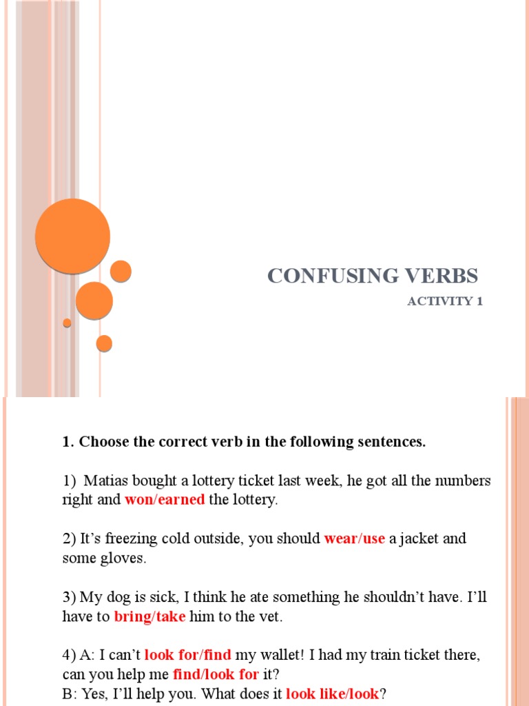 APPENDIX 1 - CONFUSING VERBs | PDF