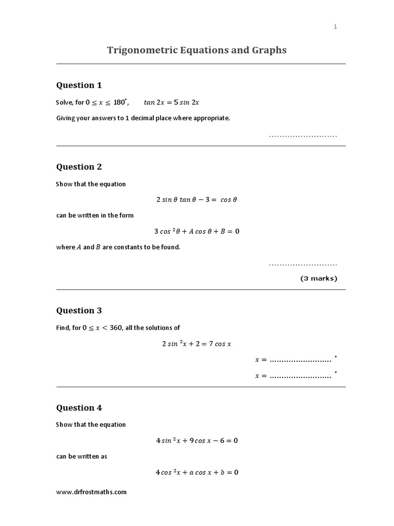 Solving Trigonometric Equations and Graphing Periodic Functions | PDF ...