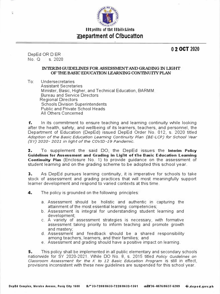 Epartment of Cfbucatton: Deped or D Er | Download Free PDF ...