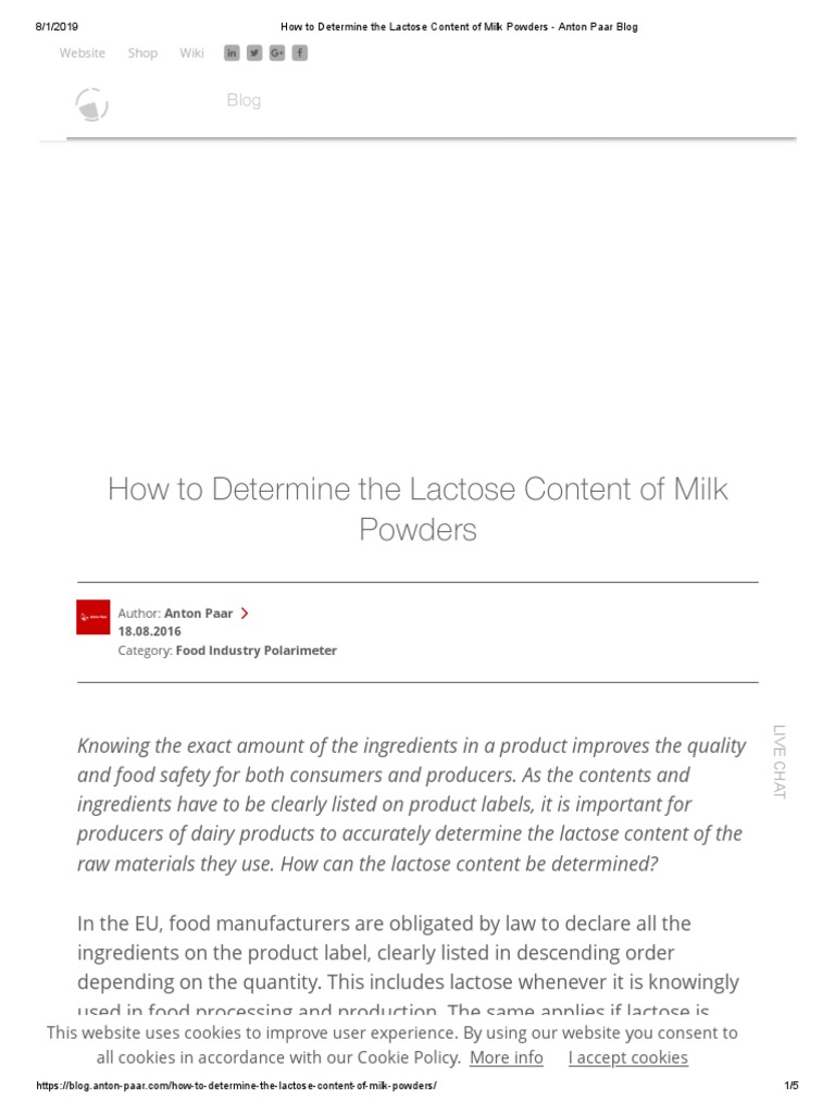 ANTON PAAR BLOG - How To Determine The Lactose Content of Milk Powders ...