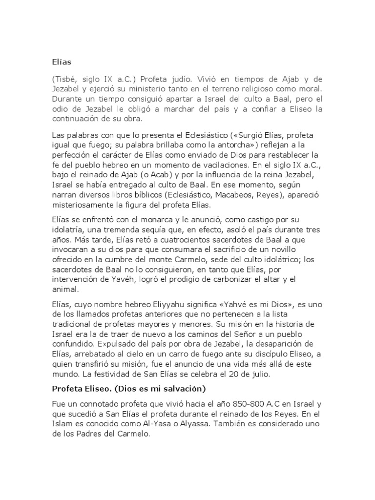 Elías y Eliseo | PDF | Elijah | Tora