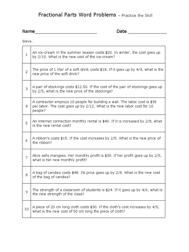 Grade 7 Math Word Problem 1 | PDF