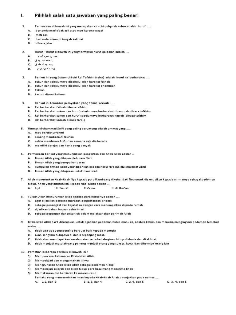 Soal Agama Kelas VIII | PDF