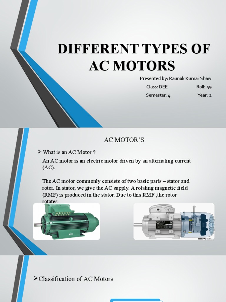 Types of AC Motors Explained | PDF | Electric Motor | Power (Physics)