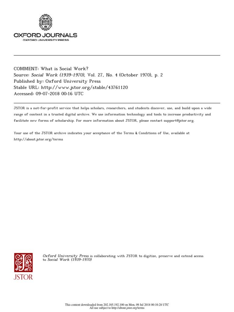 What Is Social Work PDF Social Work Community