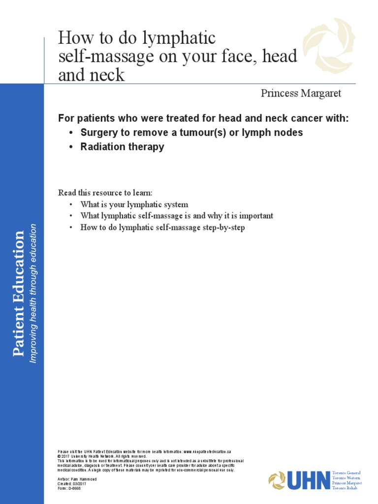 How To Do Lymphatic Self Massage On Your Face Head And Neck Pdf