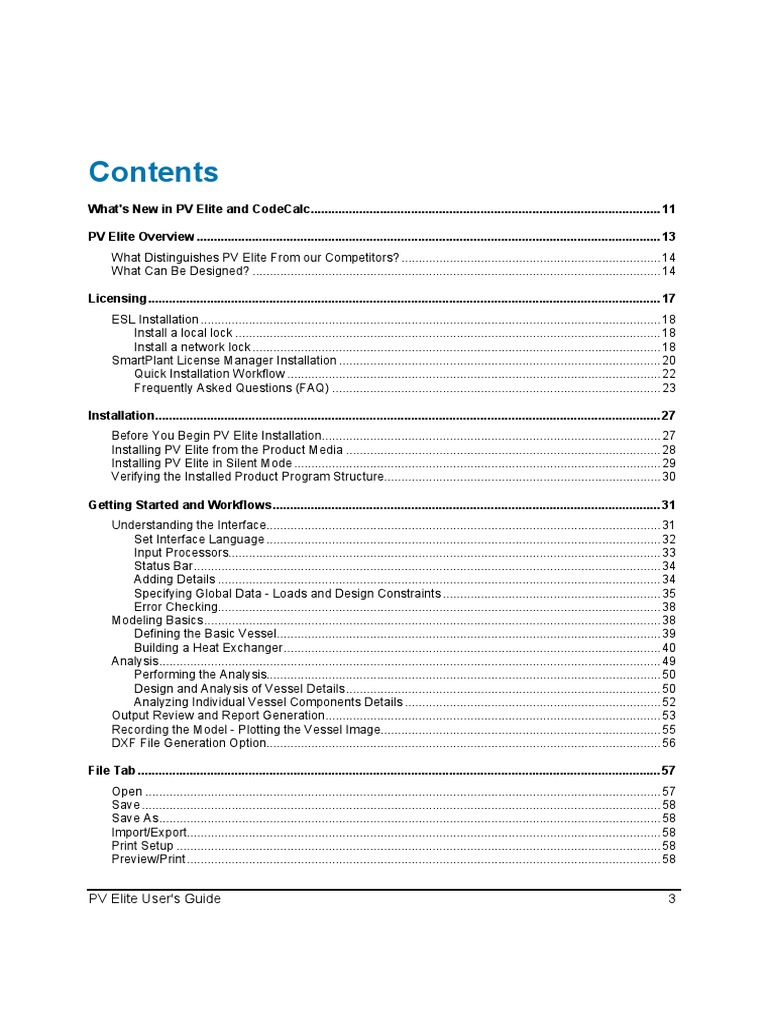 PV Elite User's Guide 3 | PDF | Parameter (Computer Programming) | Input/Output