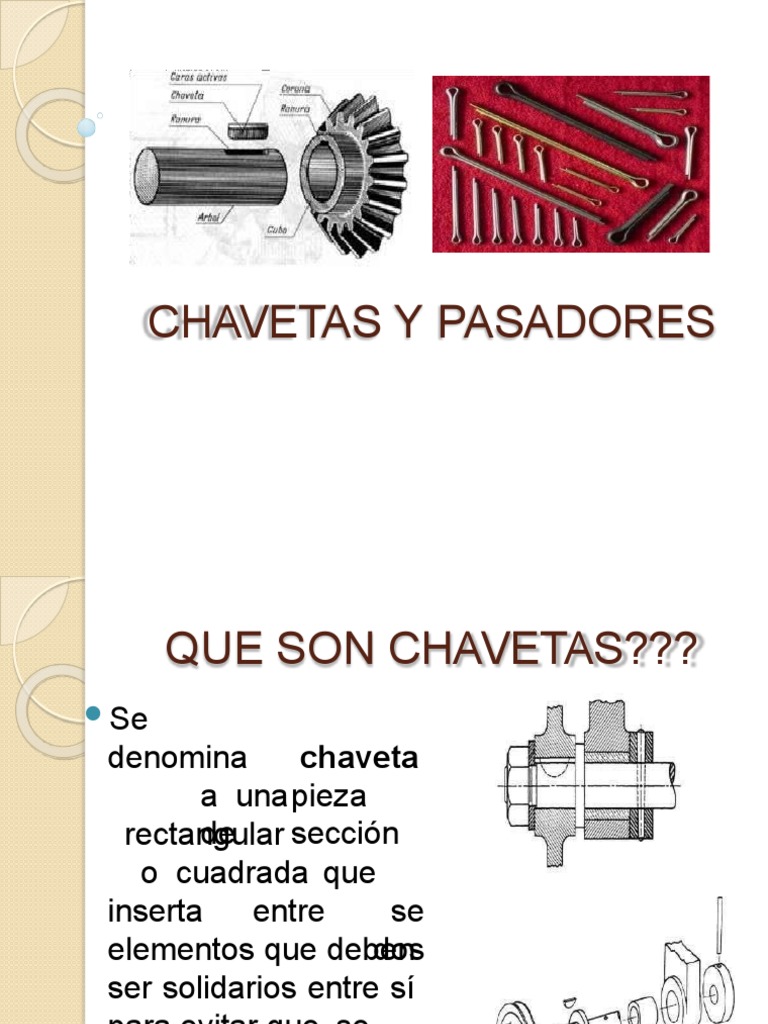 Clase 10-Chavetas y Pasadores | PDF | Engranaje | Máquinas