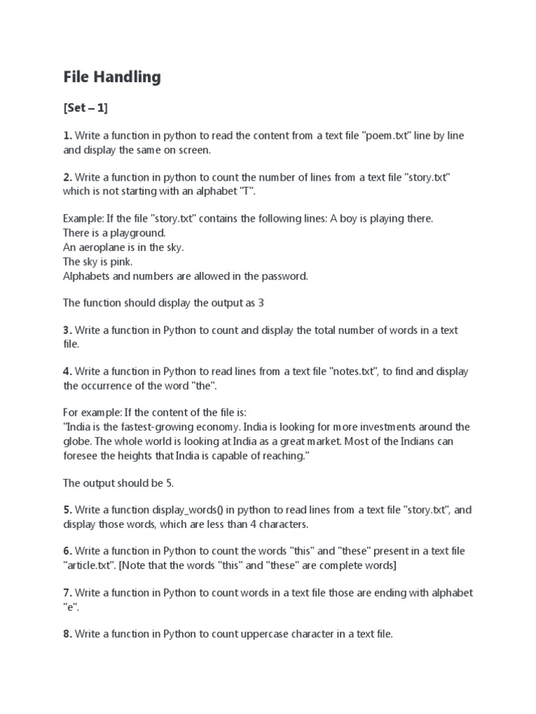 File Handling | PDF | Text File | Subroutine