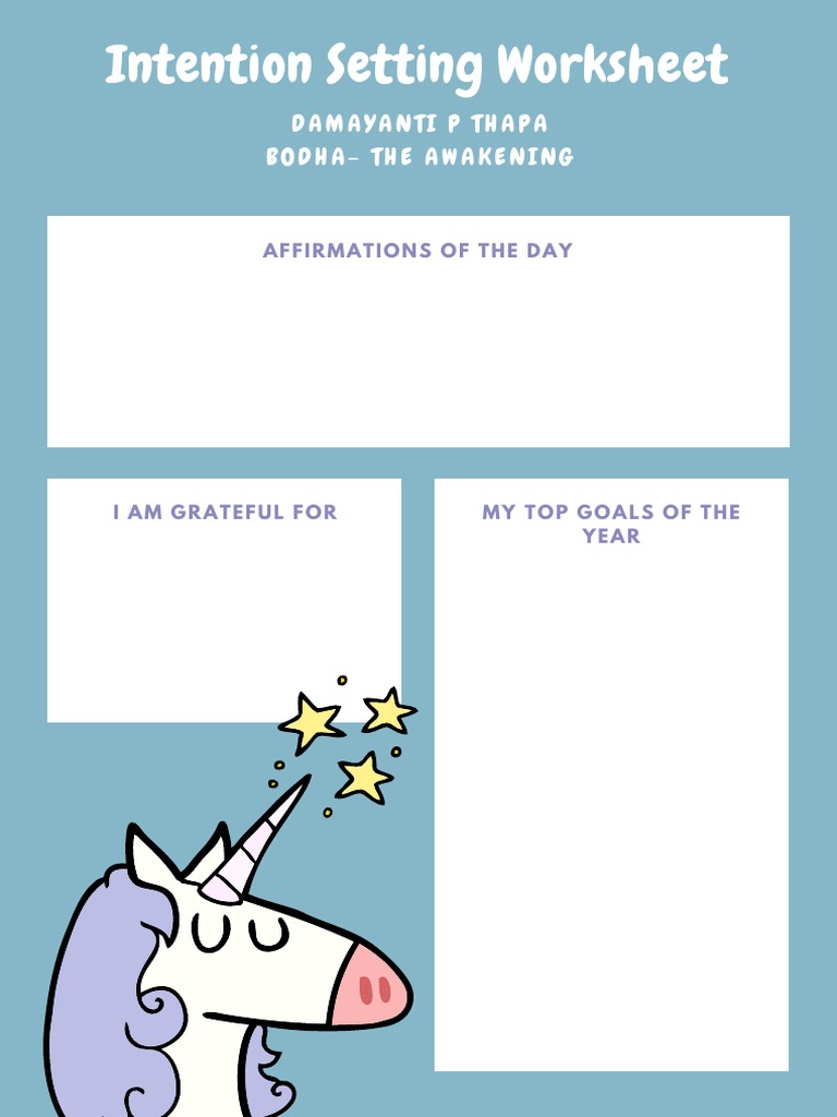 Intention Setting Worksheet PDF | PDF