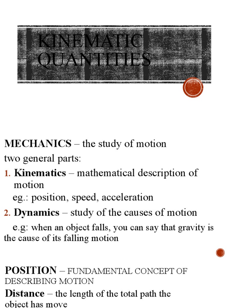 Understanding Kinematic Quantities Pdf Velocity Acceleration