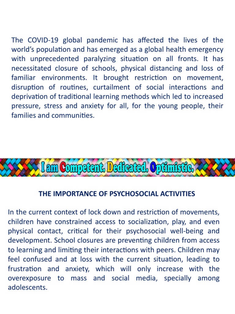 Psychosocial Activities | PDF | Psychosocial | Mental Health