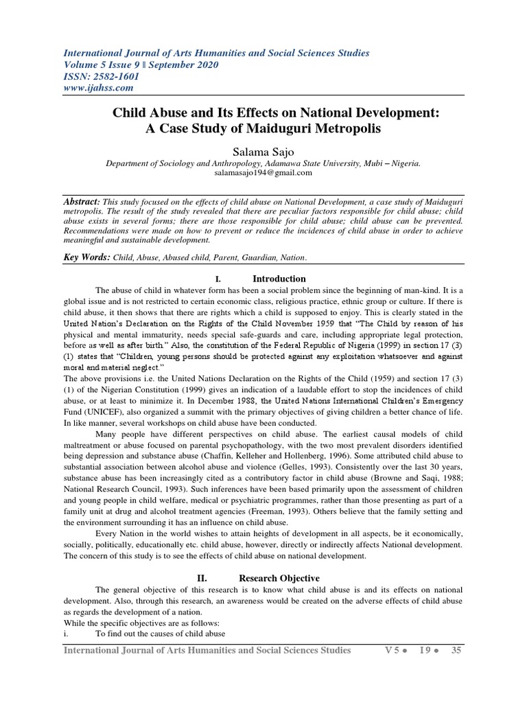 Child Abuse Impact on National Development | PDF | Child Abuse | Child ...