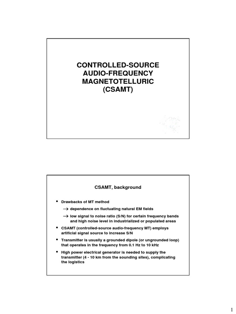Controlled Source Audio Frequency Magnetotelluric Csamt Pdf Transmitter