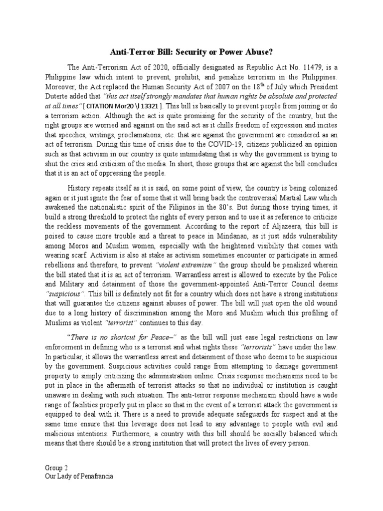 Anti-Terror Bill of 2020 | PDF | Counter Terrorism | Human Rights Abuses