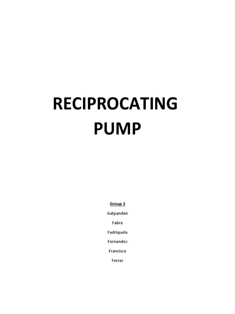Recip Pump Hand Outs | PDF | Pump | Piston