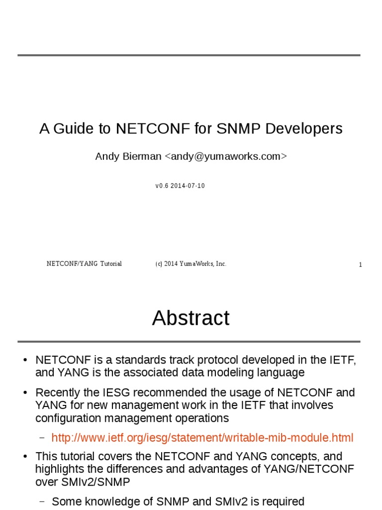 Ncorg Netconf Yang Tutorial PDF | PDF | Radius | Integer (Computer Science)
