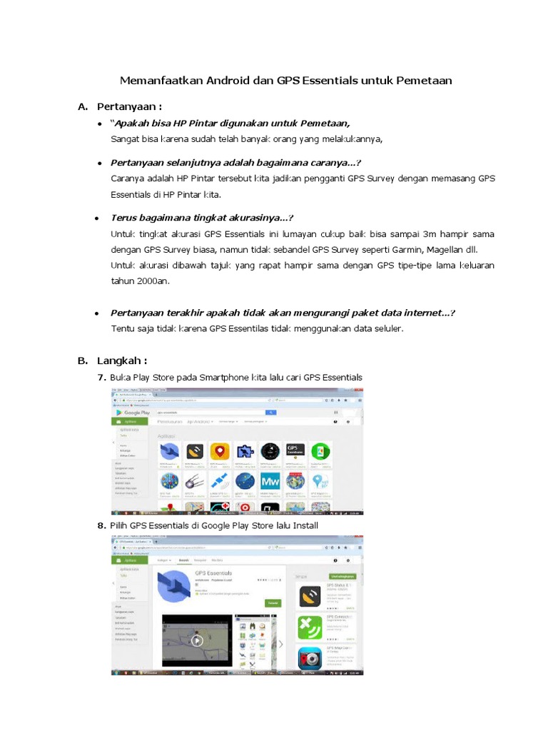 Memanfaatkan Android Dan GPS Essentials Untuk Pemetaan | PDF | Game ...