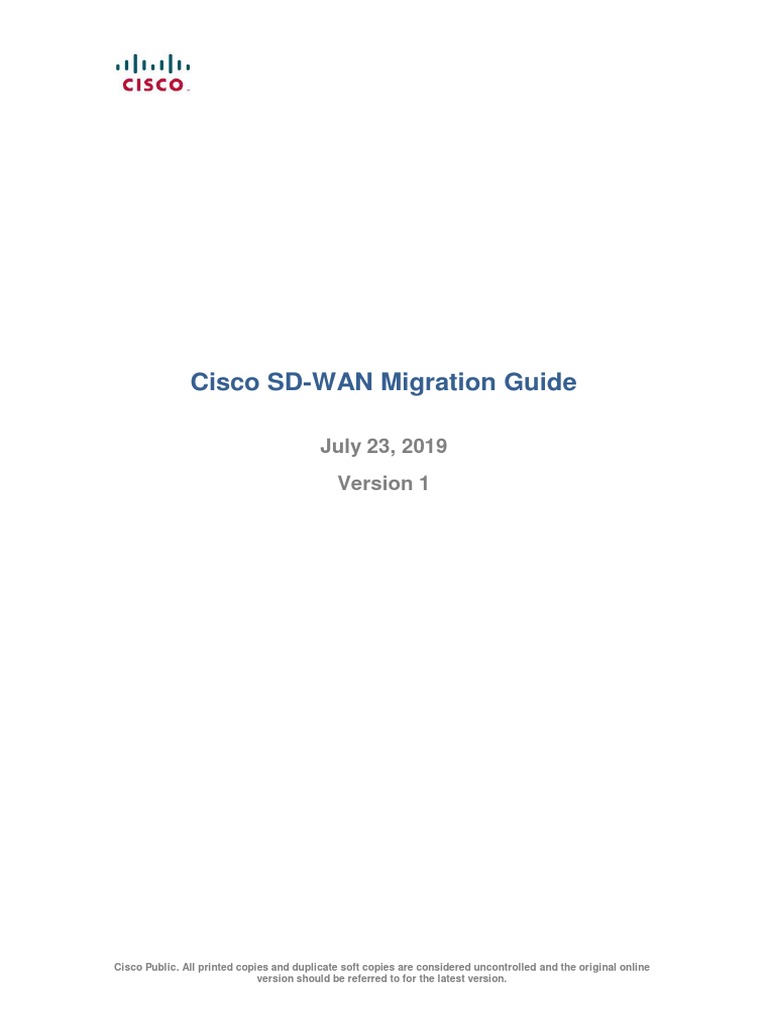 Cisco SD-WAN Migration Guide: July 23, 2019 | Download Free PDF ...