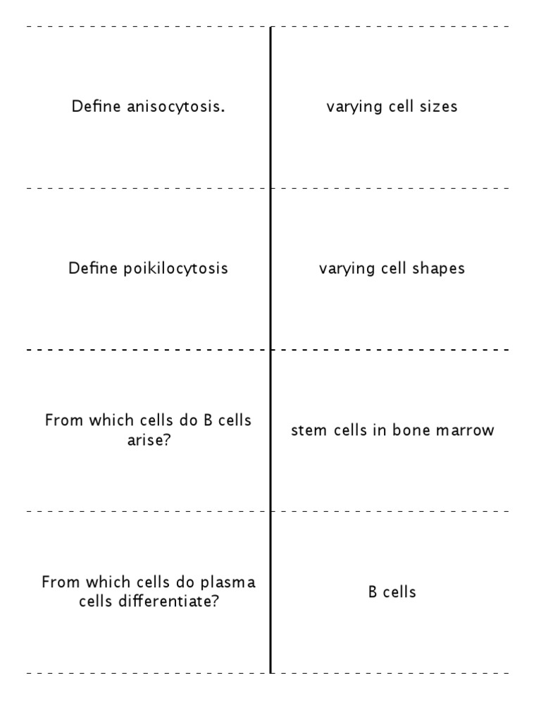 USMLE Flashcards: Anatomy - Side by Side | PDF | Granulocyte | White ...