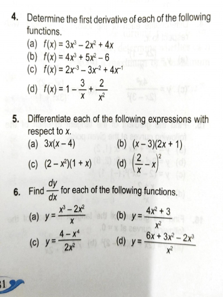 Differentiation Exercise pt1 | PDF