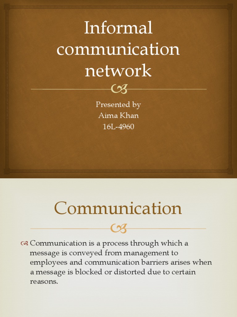 Informal Communication Network | PDF