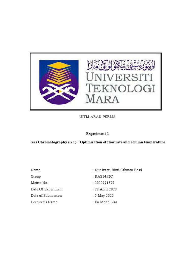 GC Optimization: Flow Rate & Temperature | PDF | Gas Chromatography ...