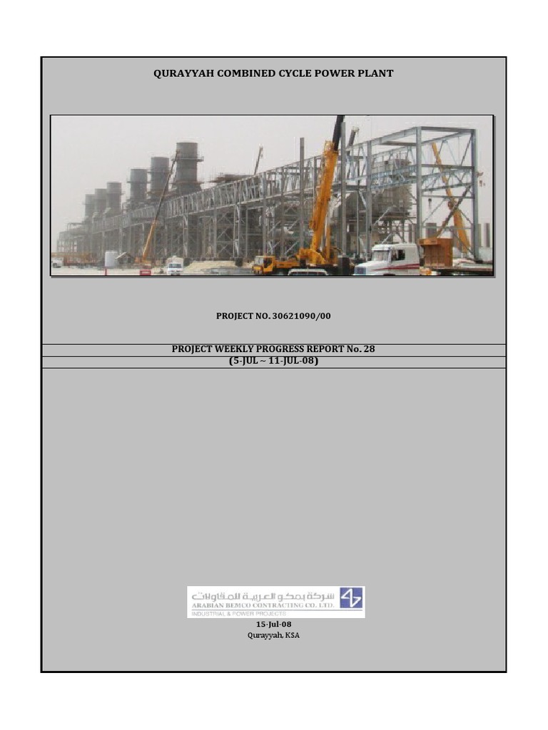 Qurayyah Combined Cycle Power Plant: Project Weekly Progress Report No ...