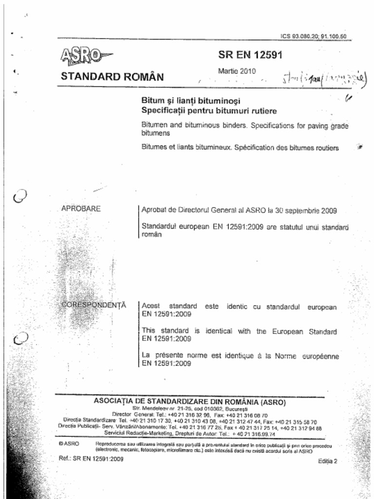 SR EN 12591 2010 Bitum PDF | PDF