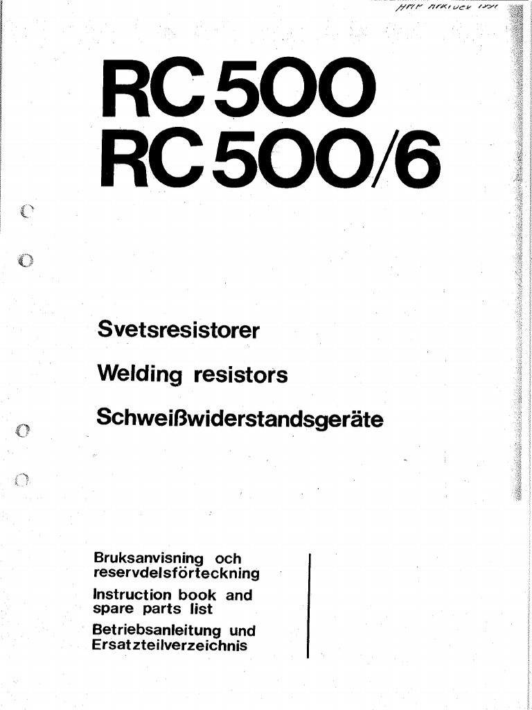 RC500 Welding Resistors PDF | PDF