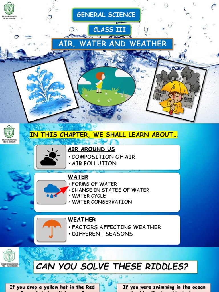 Air, Water, and Weather for Class 3 | PDF | Ice | Liquids